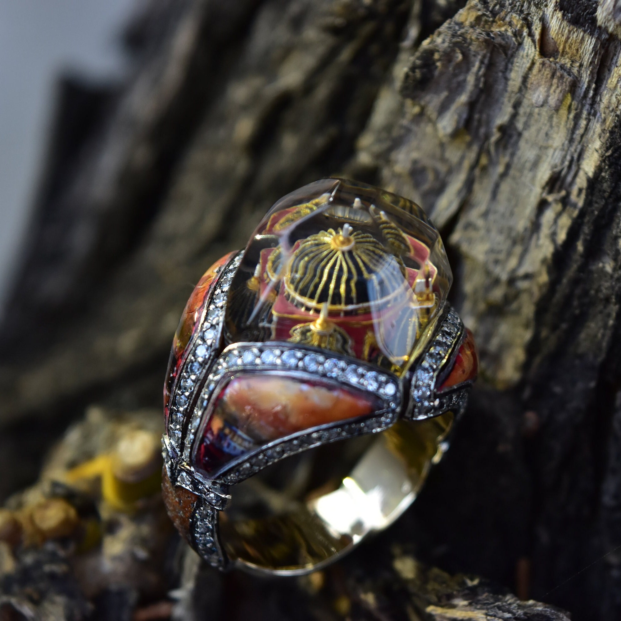 Hagia Sophia Hand Carved Ring, Unique Pictorial Art Ring, Handmade ...