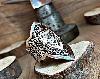 Black Onyx Wolf Ring - Etsy