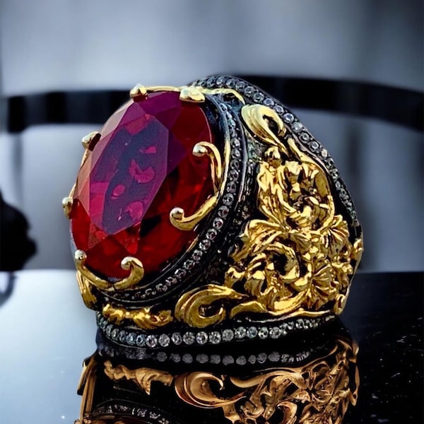 Red Stone Ring - Etsy