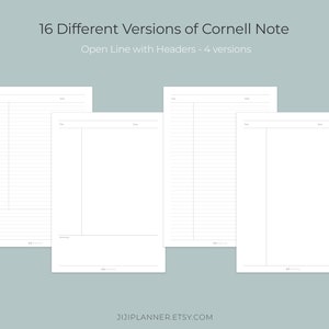 Printable Cornell Note Page Pack Cornell Method Note-taking - Etsy