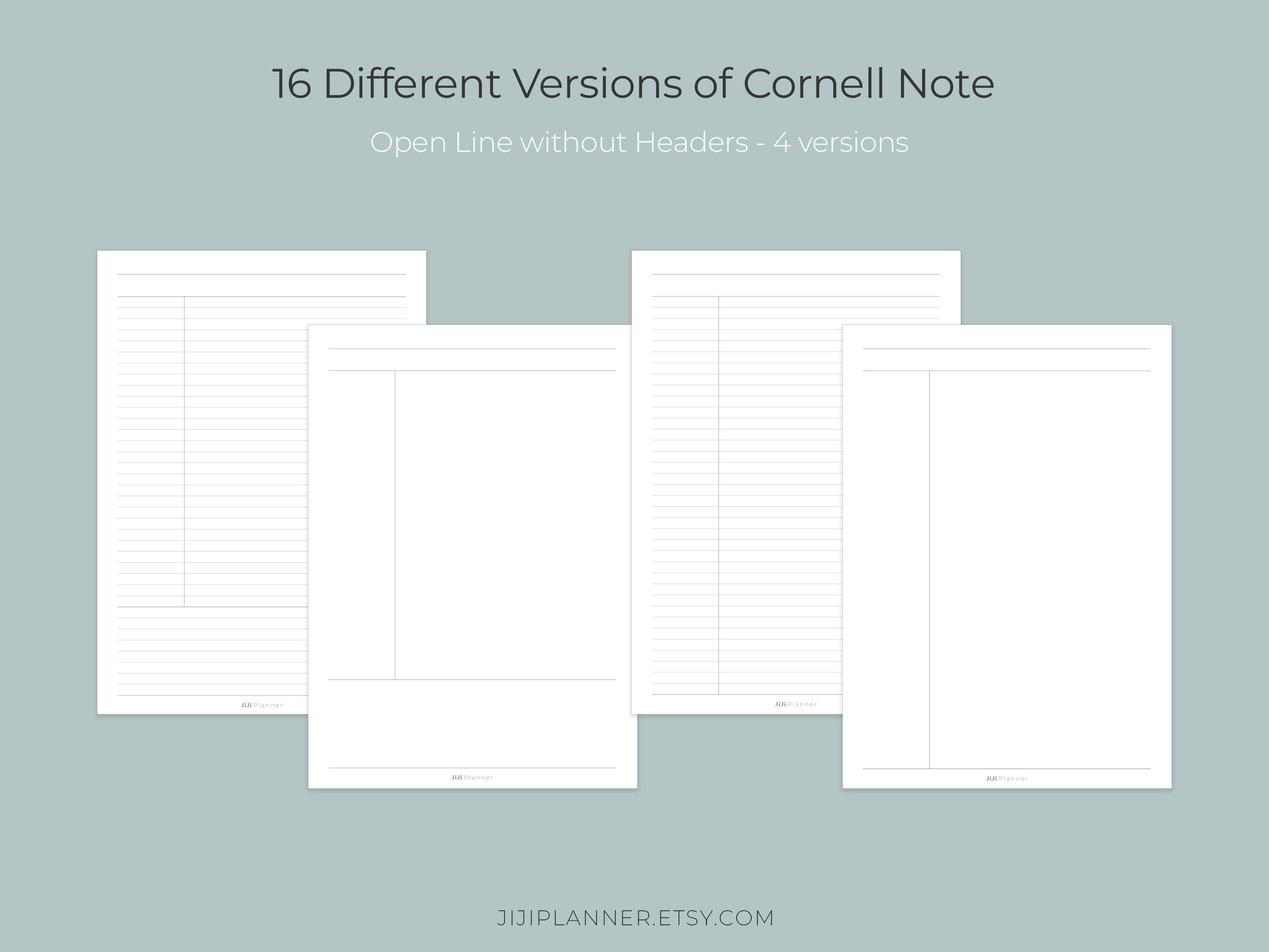 Printable Cornell Note Page Pack Cornell Method Note-taking - Etsy