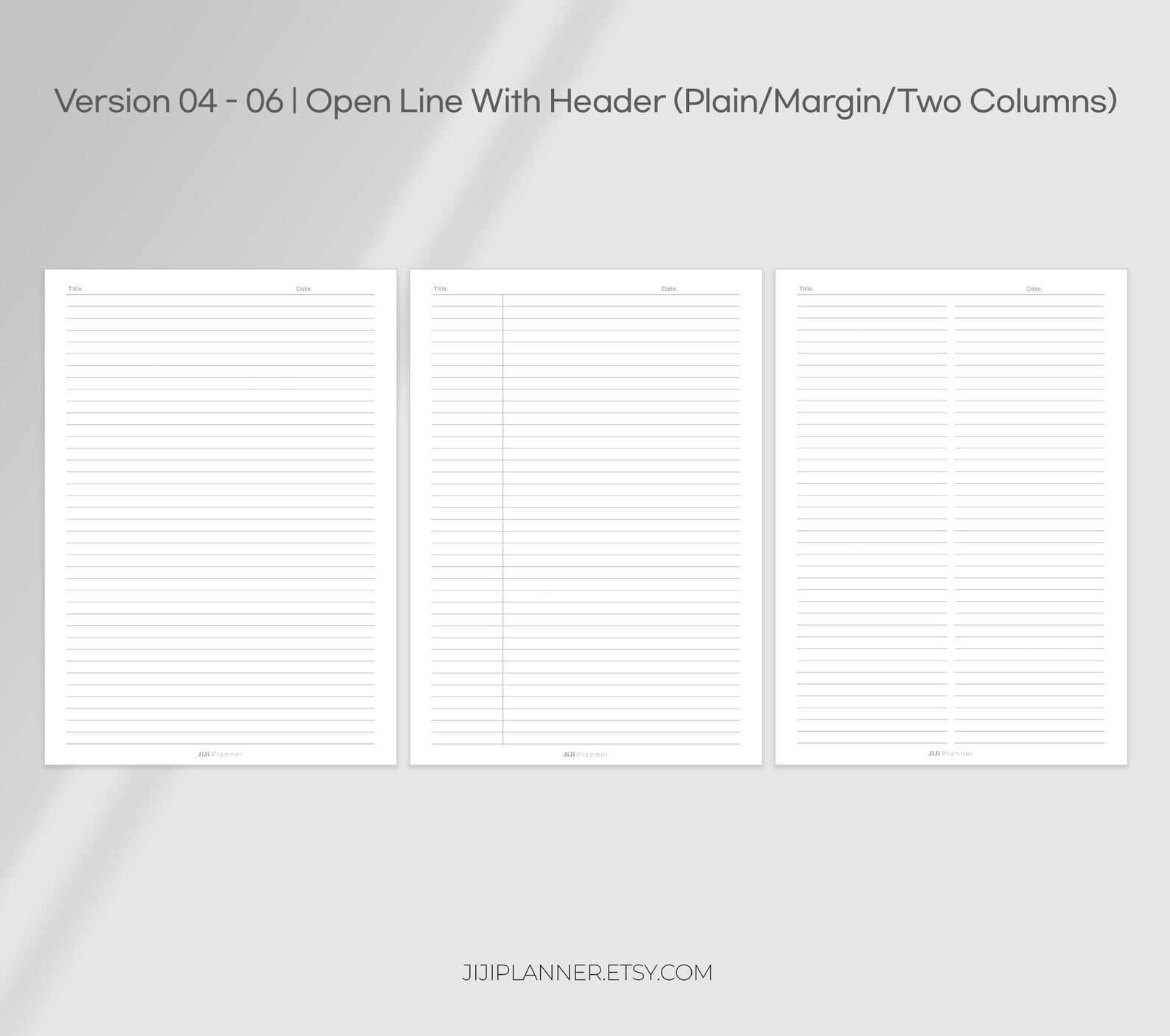 Printable Line Note Page Bundle, Note-taking Planner Insert, College ...