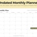 Undated Monthly Planner Printable Blank Monthly Calendar - Etsy