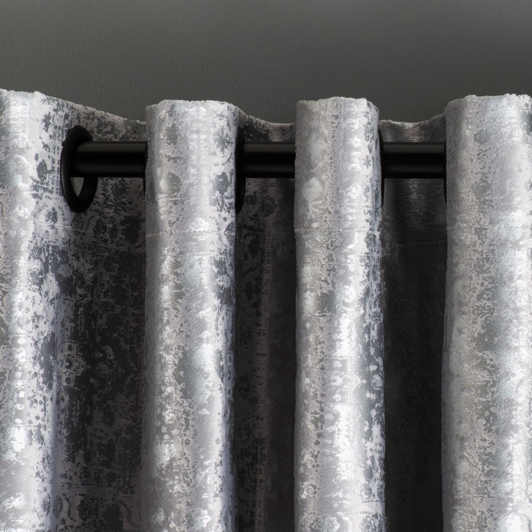 Luxury Silver Velvet Curtains , 24 Color Options, Custom Velvet Curtain ...