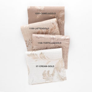 Tab Top Gold Luxury Jacquard Floral Patterns Curtains, Curtain for ...