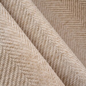 100% Blackout Herringbone Linen Curtains, Drapes for Bedroom, Living ...