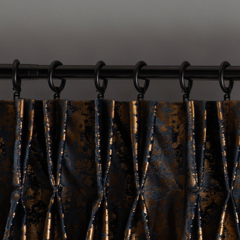 Gold/grey Curtains - Etsy