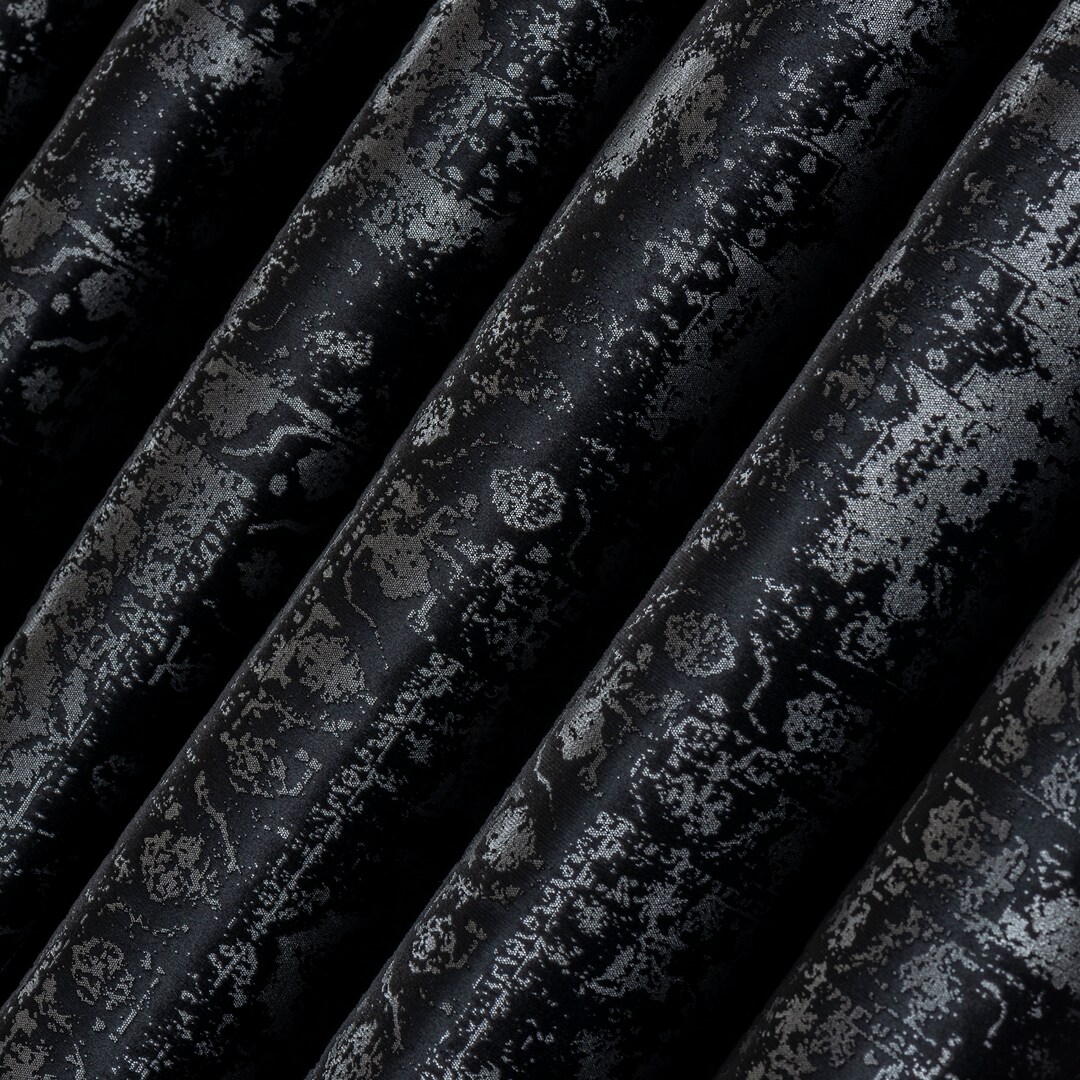 Gothic Blackout Curtains, Witchy Velvet Drapes, Black and Silver Velvet ...