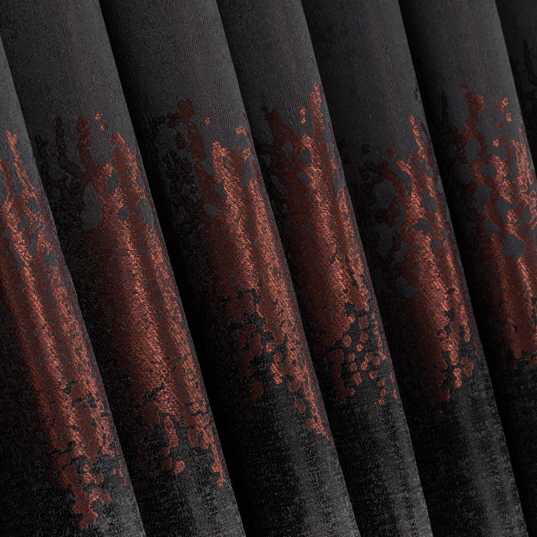 Buy Modern Black and Red Color Block Curtain, Red and Black Combination ...