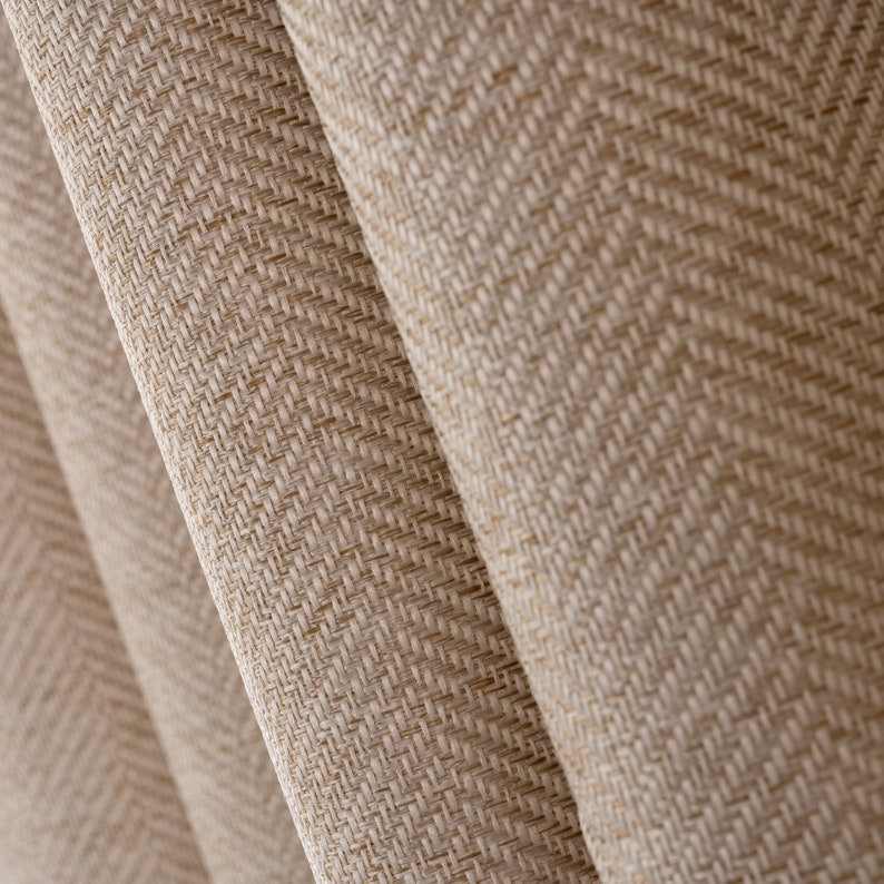 Duty Free for USA, Blackout Herringbone Linen Curtains, Drapes for ...