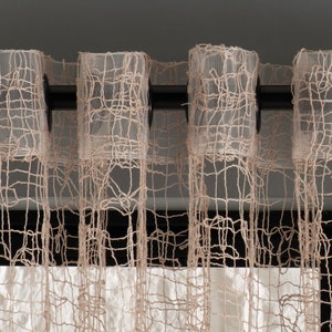 Boho Fishnet Sheer Curtains, 3 Colors, Handmade Artistic Net Drapes for ...