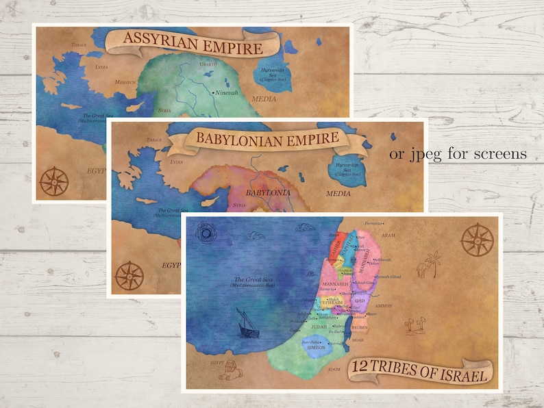 Old Testament Map Set, Bible Maps, Babylonian Empire, Assyrian Empire ...