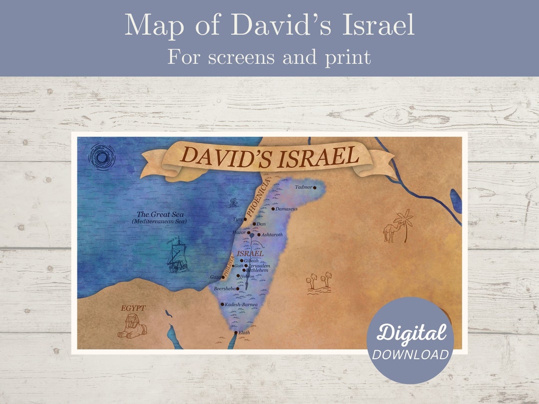 Biblical Map of Israel During King David's Reign, David's Israel, Bible ...