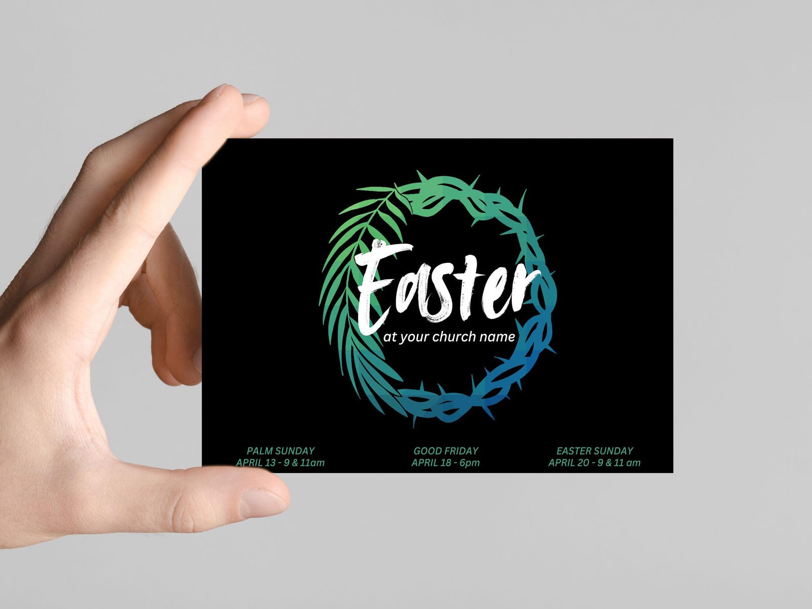 Easter Church Invitation, Modern Easter Postcard Invite, Easter Social ...