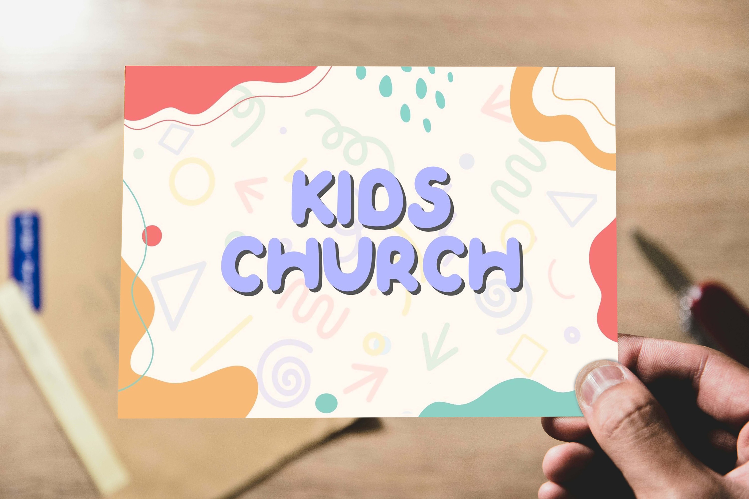 Kids Church Postcard Invitation, Kids Ministry Invitation, Kids Club ...