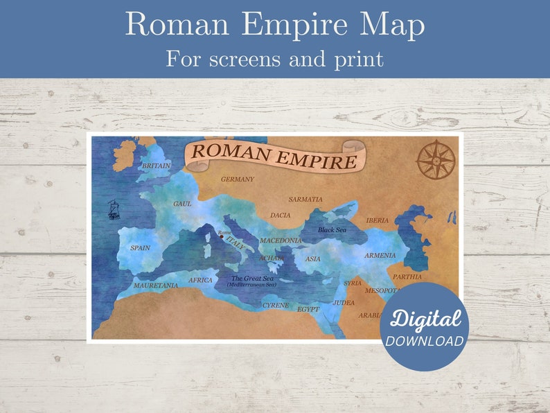 Roman Empire Map: New Testament, Christianity Spread (digital Download ...