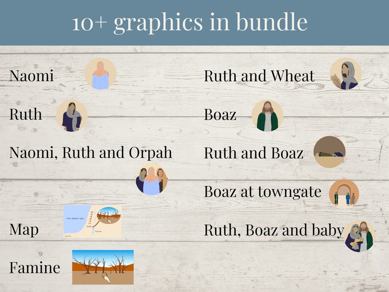 Ruth Graphics Bundle Ruth Clipart Bible Clipart Ruth Ruth - Etsy