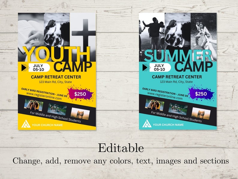 Youth Camp Flyer, Church Camp Invitation, Camp Social Media Templates ...