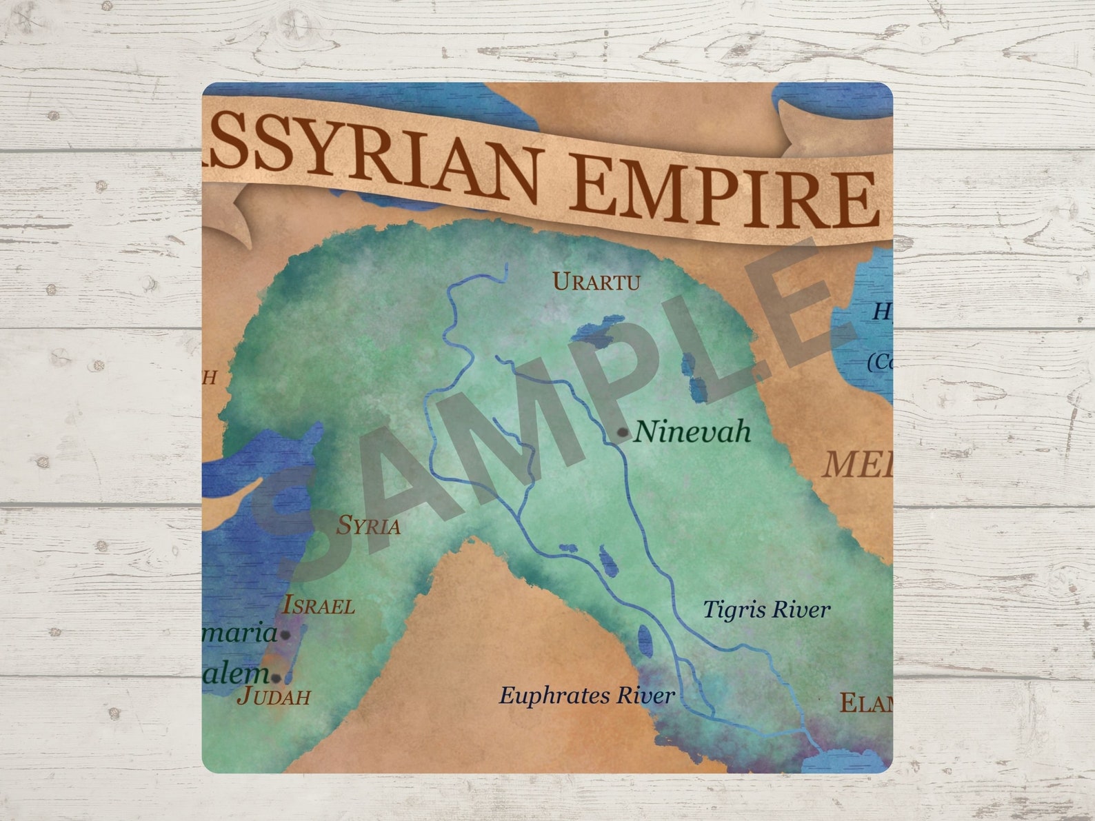 Assyrian Empire Map: Old Testament Biblical Israel (digital Download ...