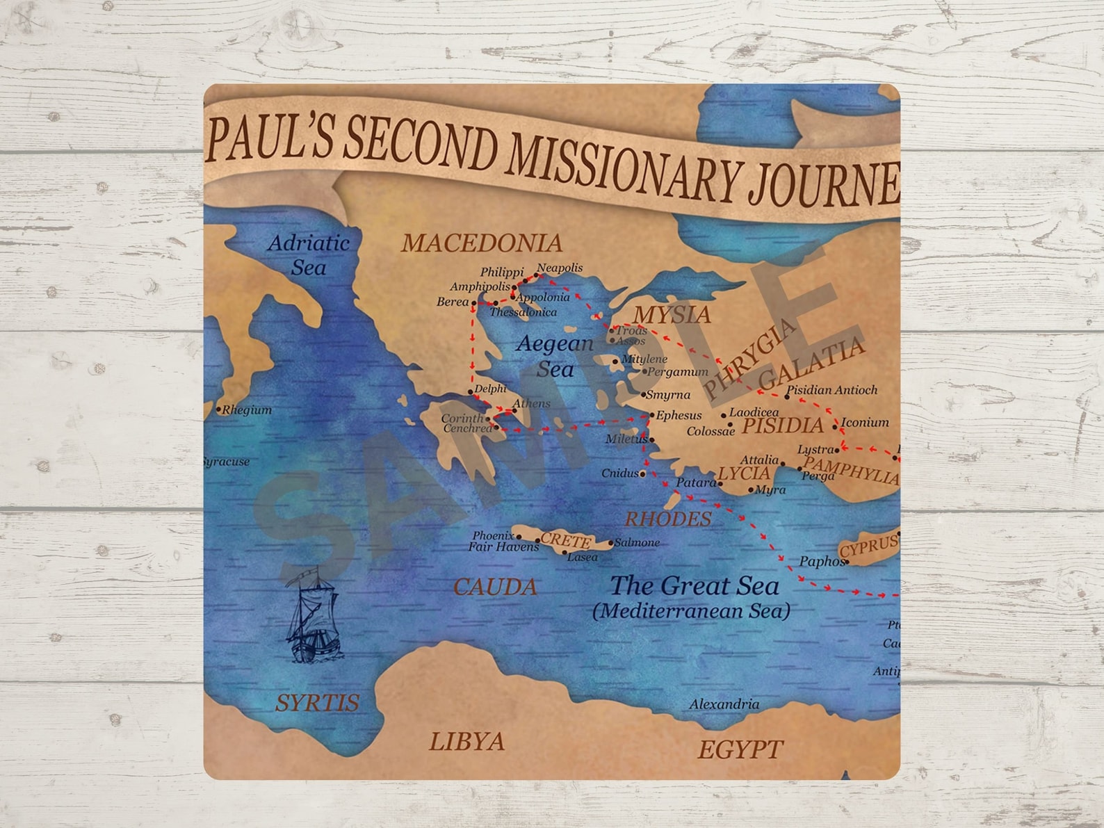 Map of Paul's Missionary Journeys, First, Second and Third Missionary ...