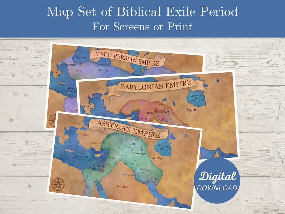 Biblical Exile Map Set Bible Maps Old Testament Maps - Etsy