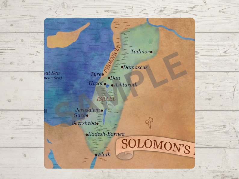 Biblical Map of Israel at the Height of Solomon's Reign, Solomon's ...