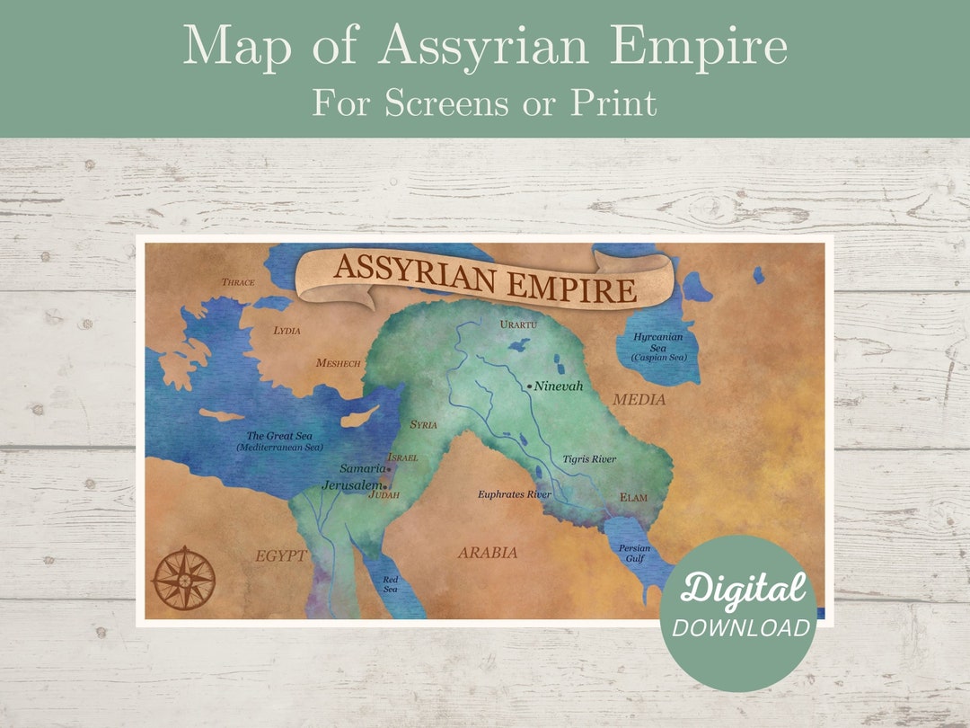 Assyrian Empire Map, Bible Map, Old Testament, Map of Assyrian Exile ...