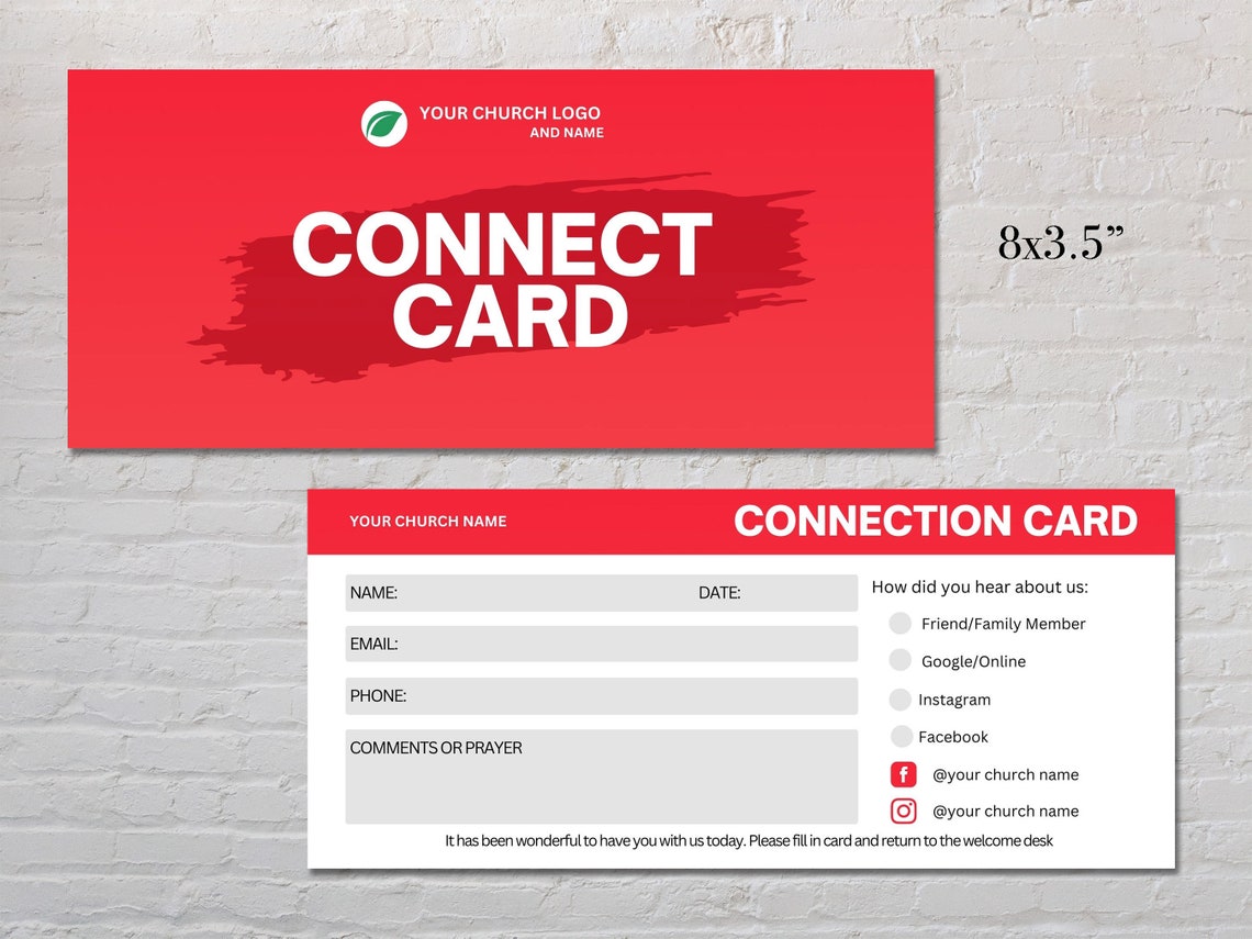 Customizable Church Connect Card Template (canva Editable, Digital ...