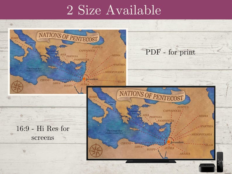 Nations of Pentecost Map, Map of Acts 2, Spread of Christianity ...