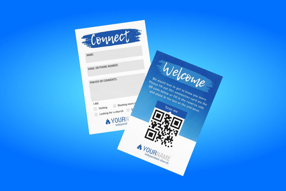 Church Connection Card, Welcome to Church Card, Connect Card, Canva ...