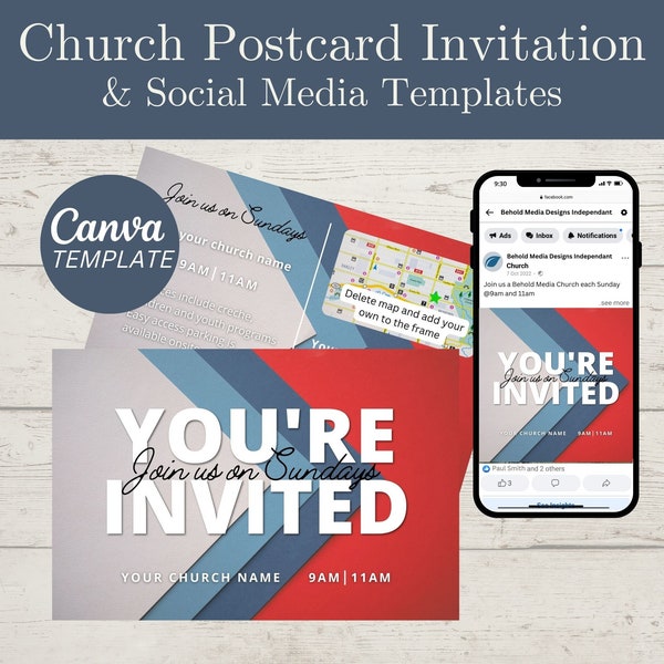 Church Invitation Post Cards - Etsy