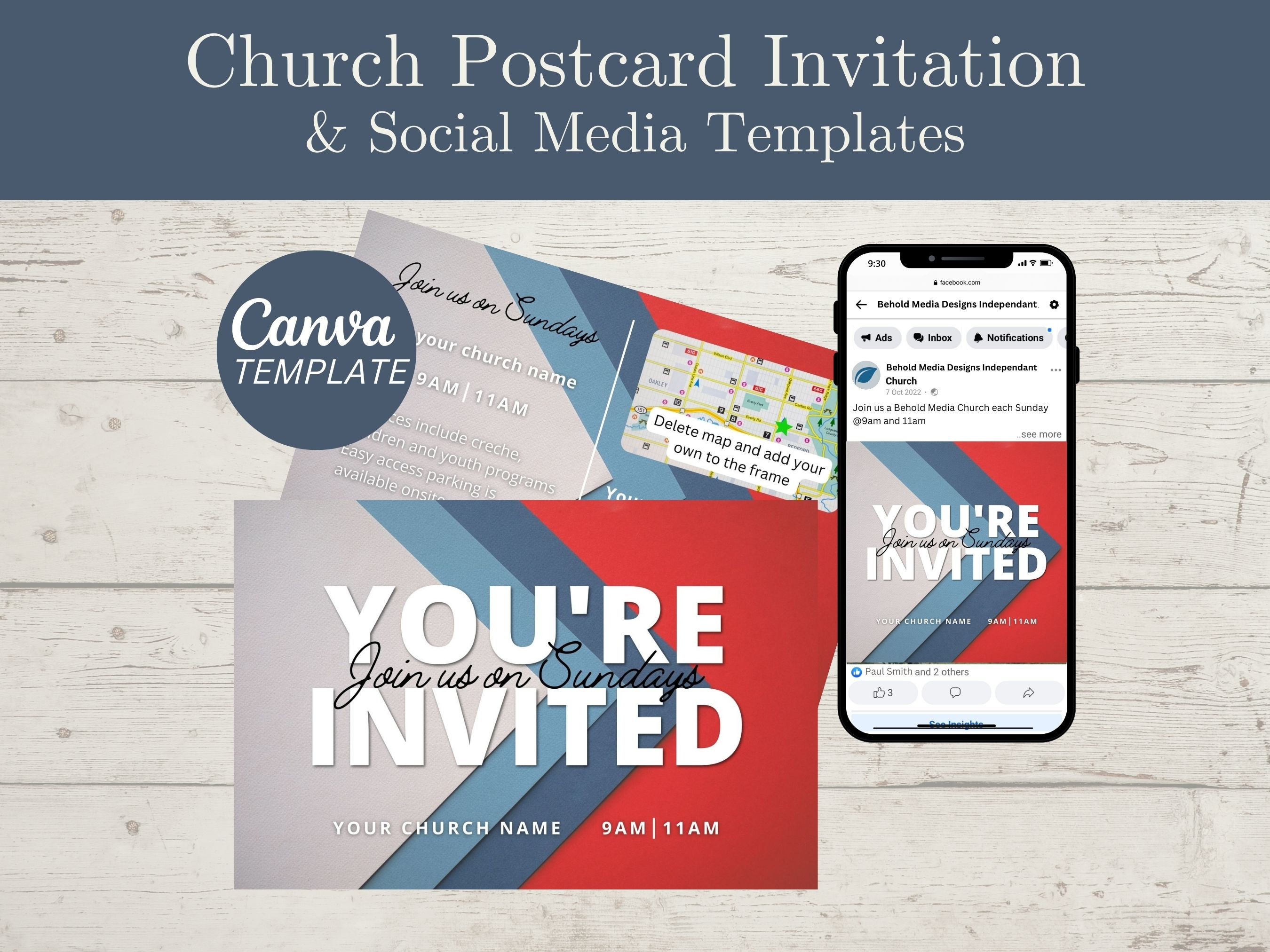 Church Invitation Card, Church Social Media Invitation Templates ...