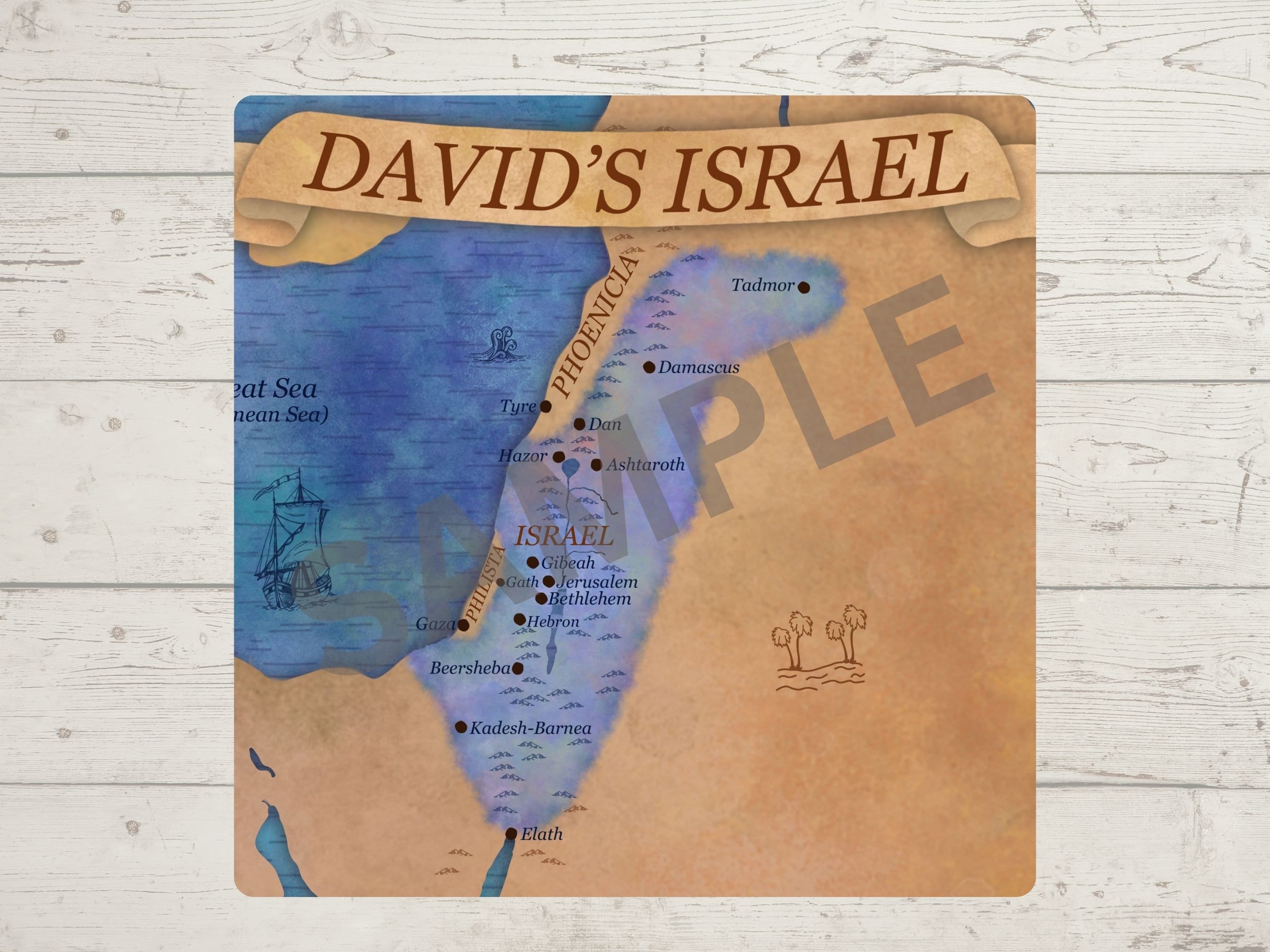 Biblical Map of Israel During King David's Reign, David's Israel, Bible ...