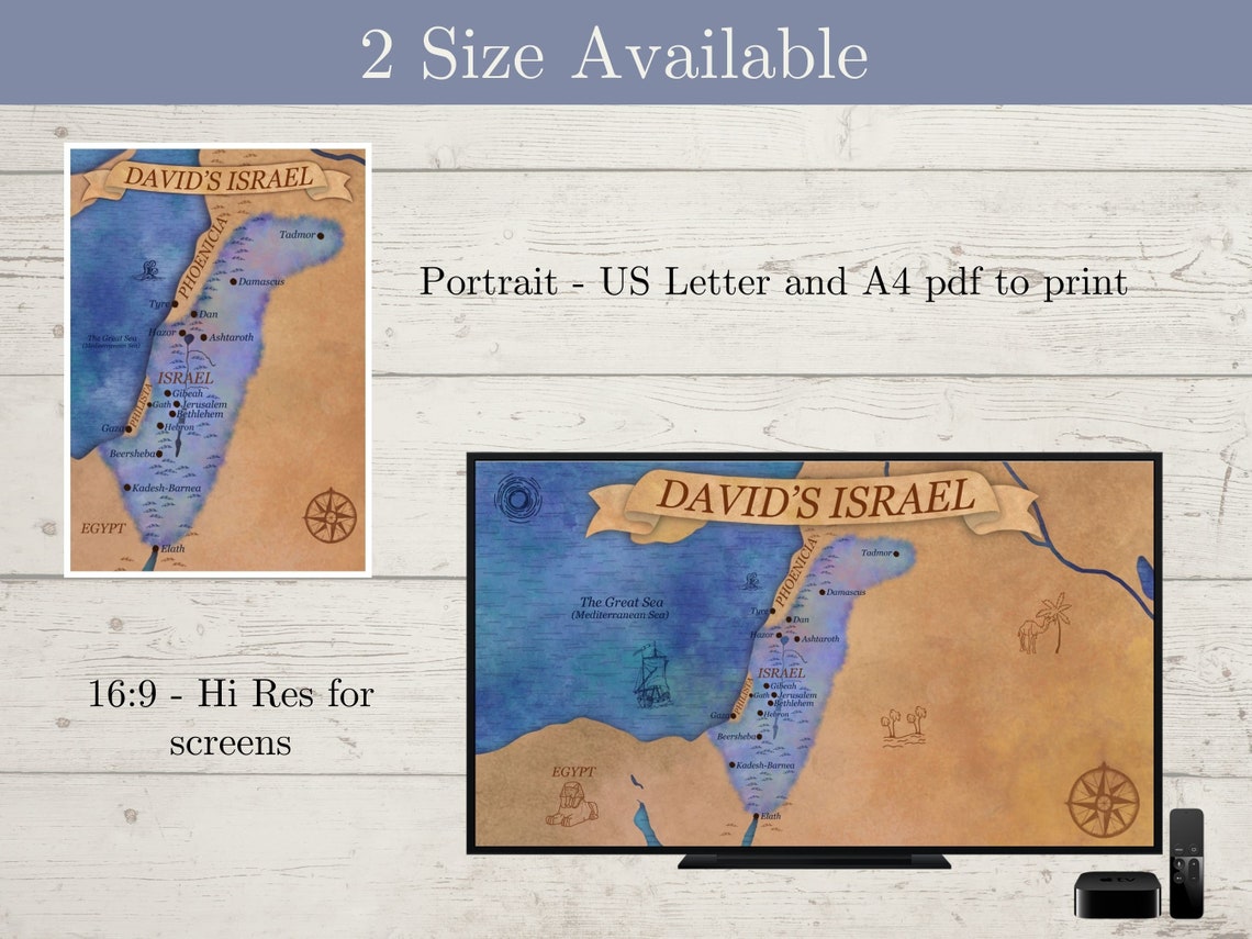 Biblical Map of Israel During King David's Reign (digital Download) - Etsy