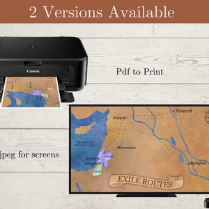 Biblical Exile Route Map: Assyrian & Babylonian Exile (digital Download ...