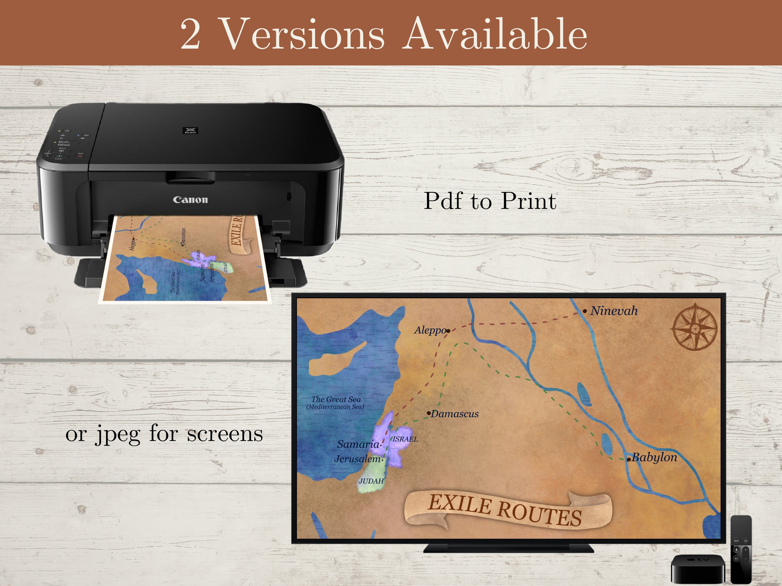 Biblical Exile Route Map: Assyrian & Babylonian Exile (digital Download ...