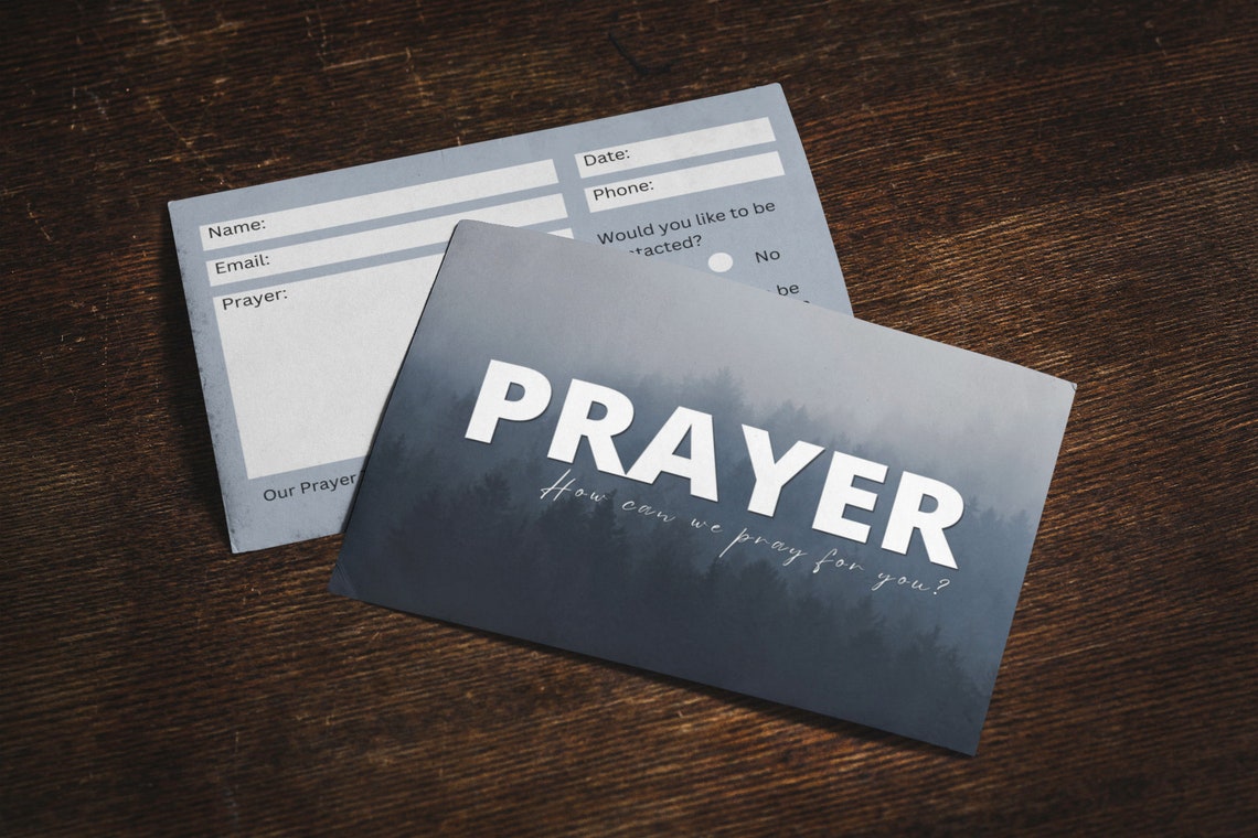 Church Prayer Card, Prayer Request Card, Canva Template, Customisable ...