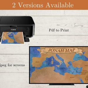 Jonah's Journey Map: Old Testament Bible Story (digital Download) - Etsy