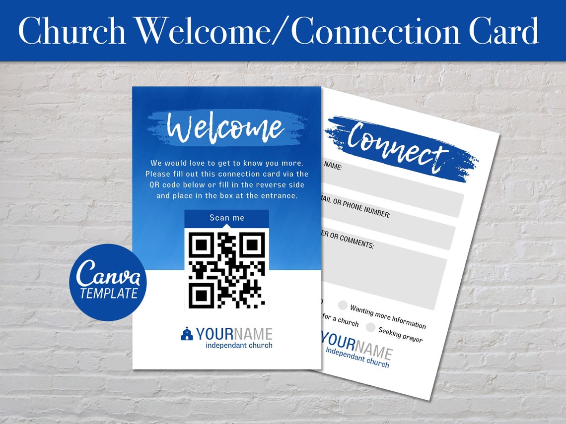 Church Connection Card Welcome to Church Card Connect Card - Etsy