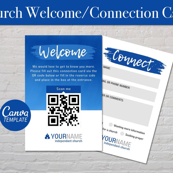 Church Welcome Card - Etsy