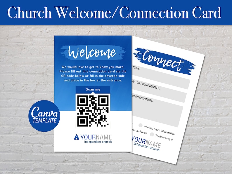 Church Connection Card Welcome to Church Card Connect Card - Etsy