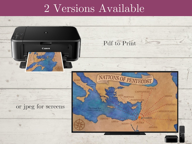 Nations of Pentecost Map, Map of Acts 2, Spread of Christianity ...