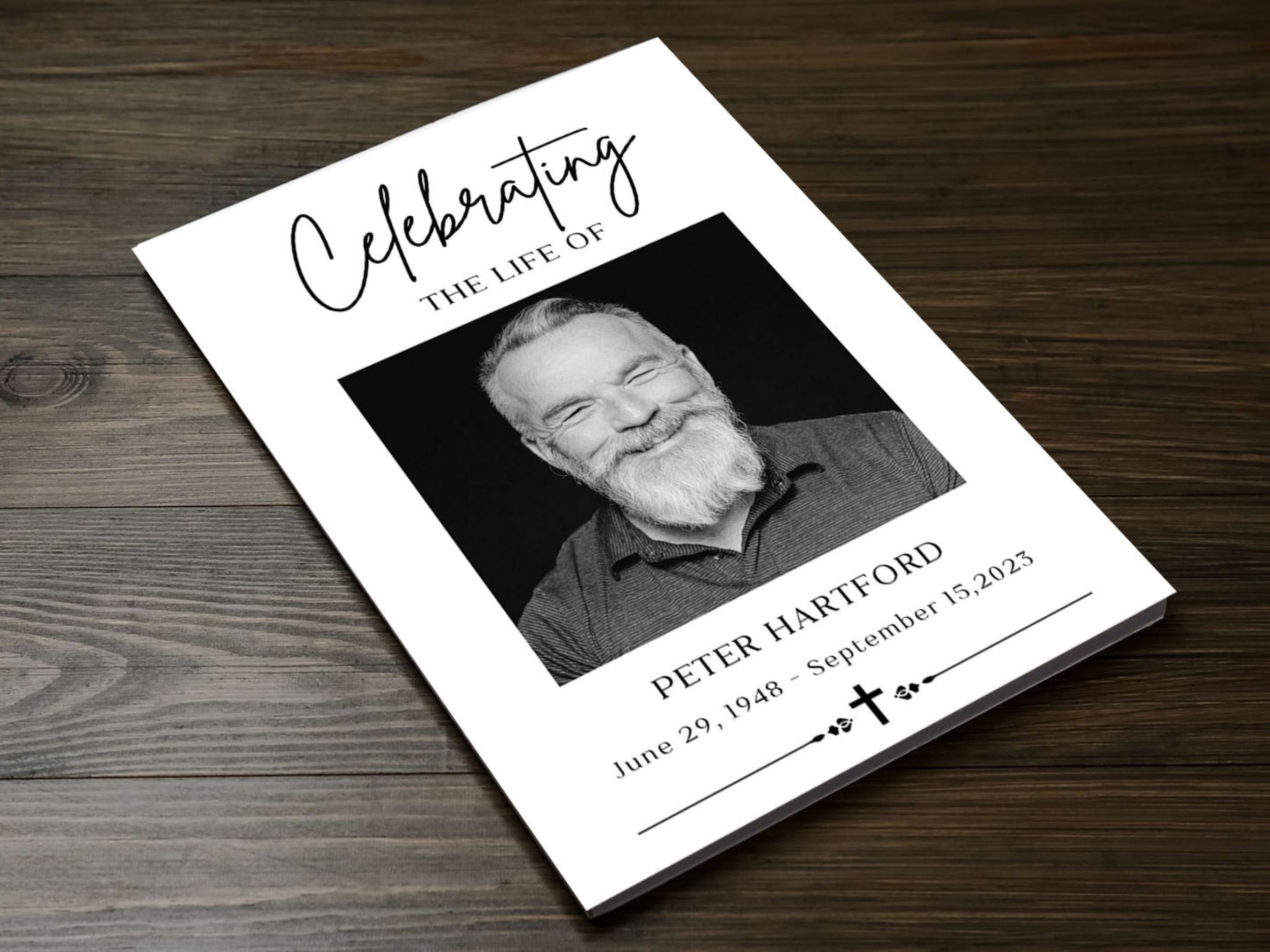 Christian Funeral Program & Social Media Notice Template, Funeral Order ...