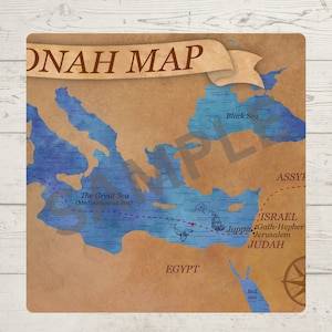 Map of Jonah's Journey, Book of Jonah, Old Testament Map, Joppa and ...