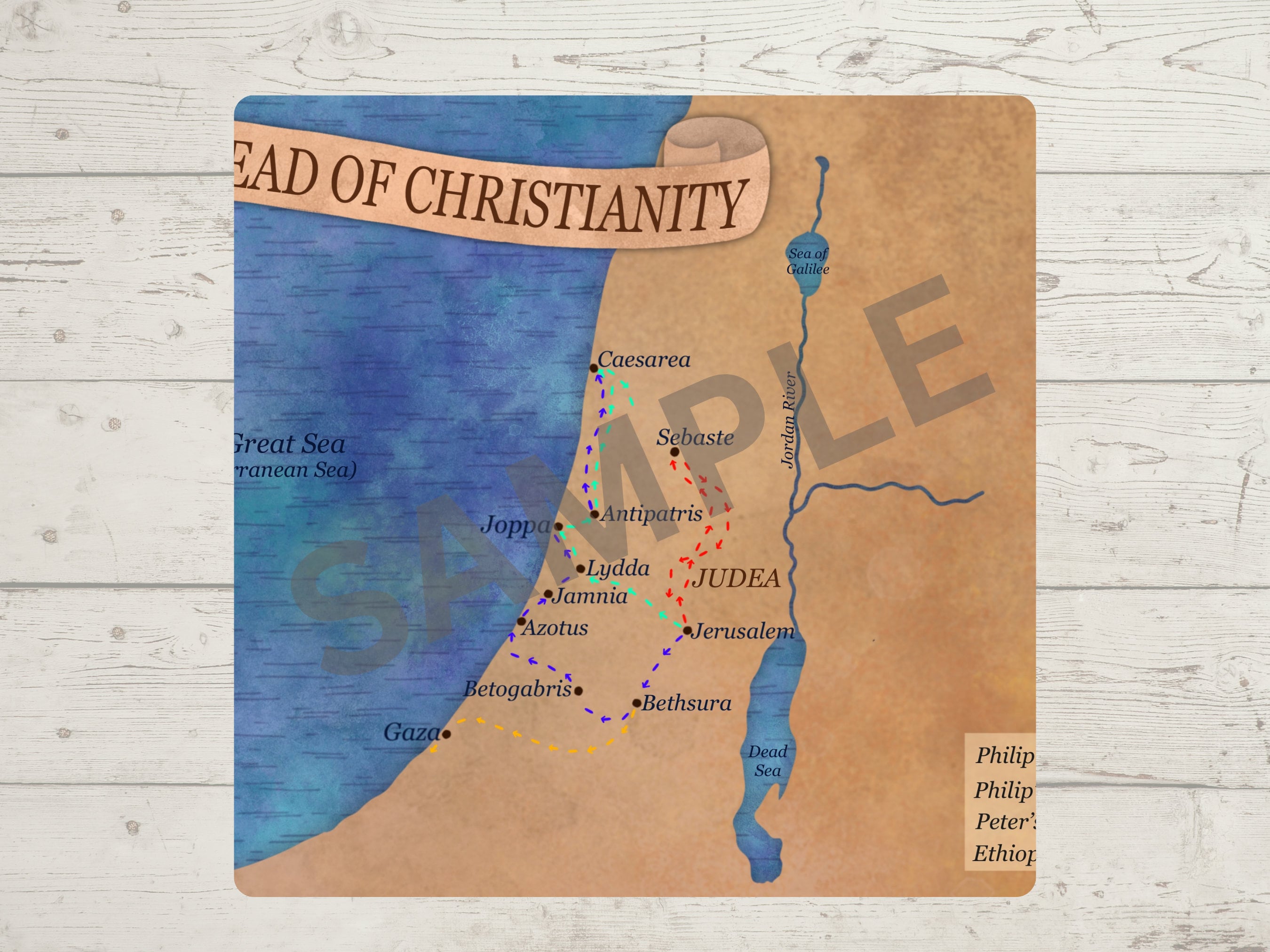 Early Spread of Christianity Map, Map of First Century Israel, New ...
