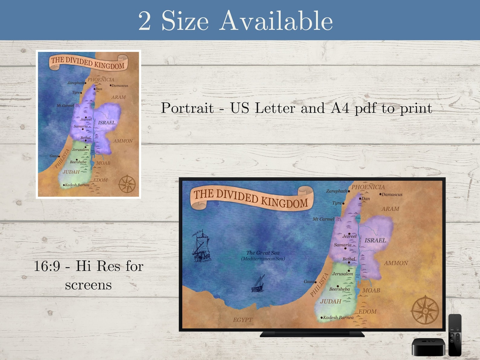 Biblical Map of Divided Kingdom: Israel & Judah (digital Download) - Etsy