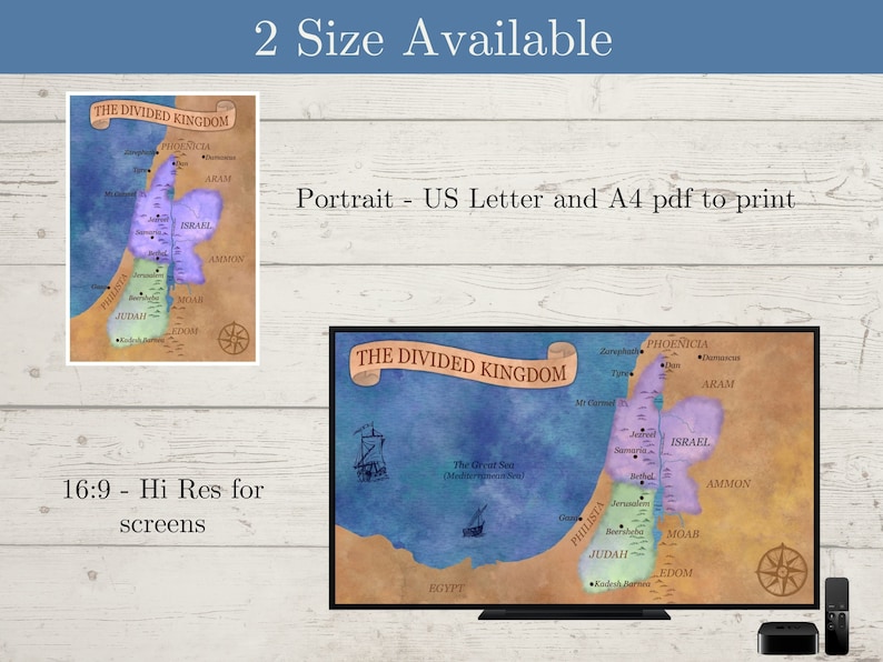 Biblical Map of Divided Kingdom: Israel & Judah (digital Download) - Etsy