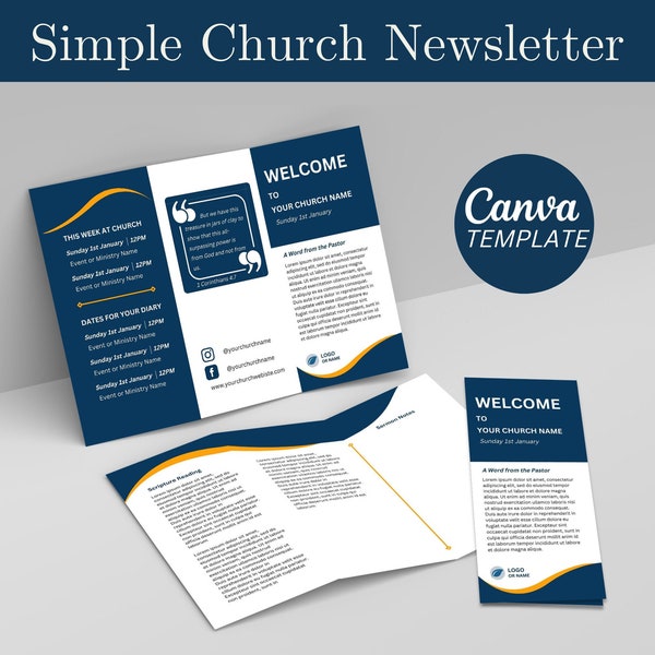 Welcome Brochure Church - Etsy