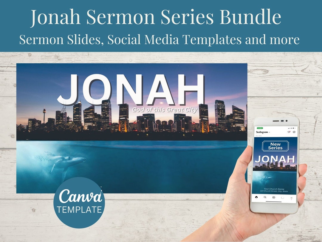 Jonah Sermon Graphics Bundle Sermon Series Graphics Social - Etsy