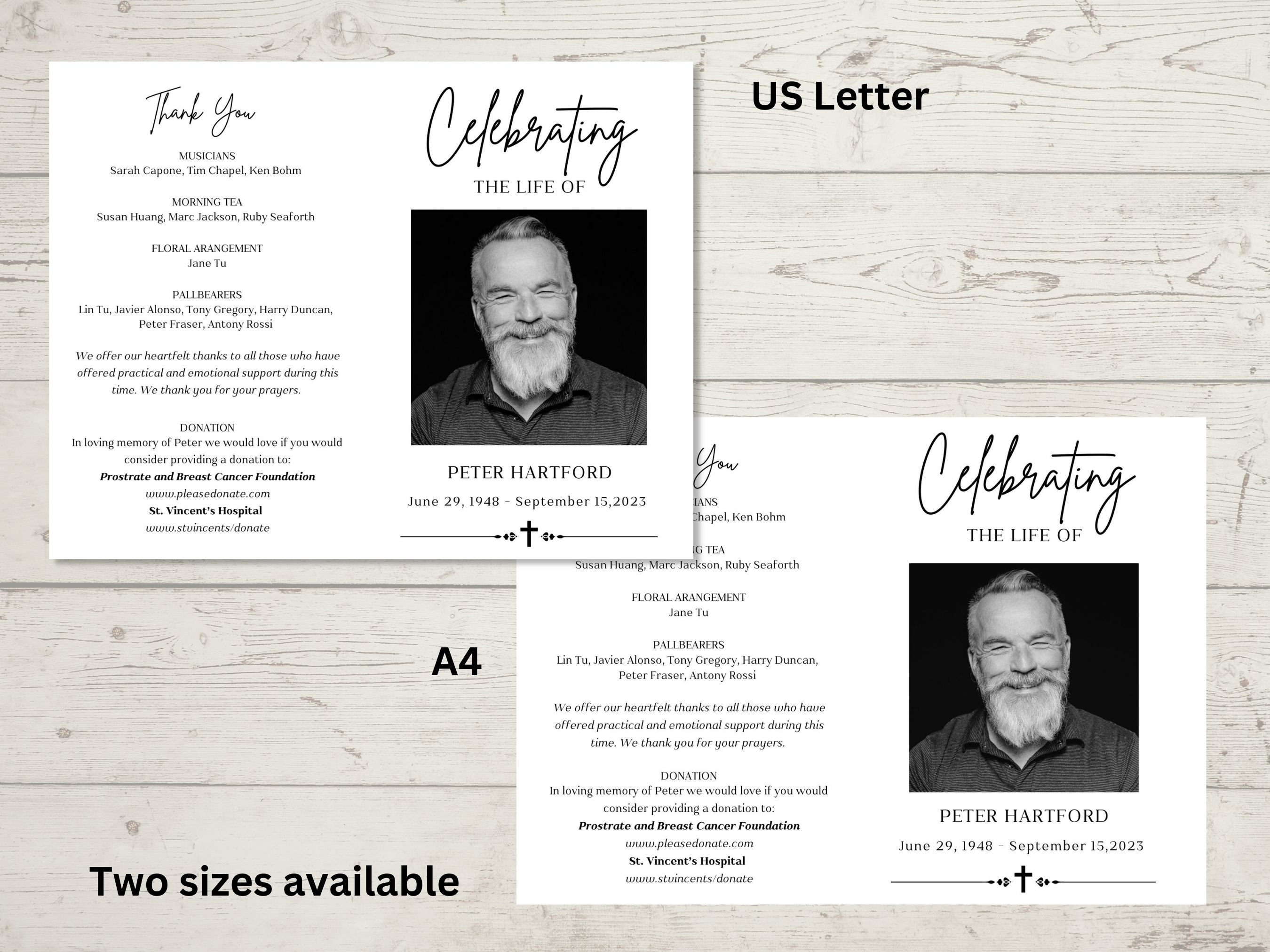 Christian Funeral Program & Social Media Notice Template, Funeral Order ...